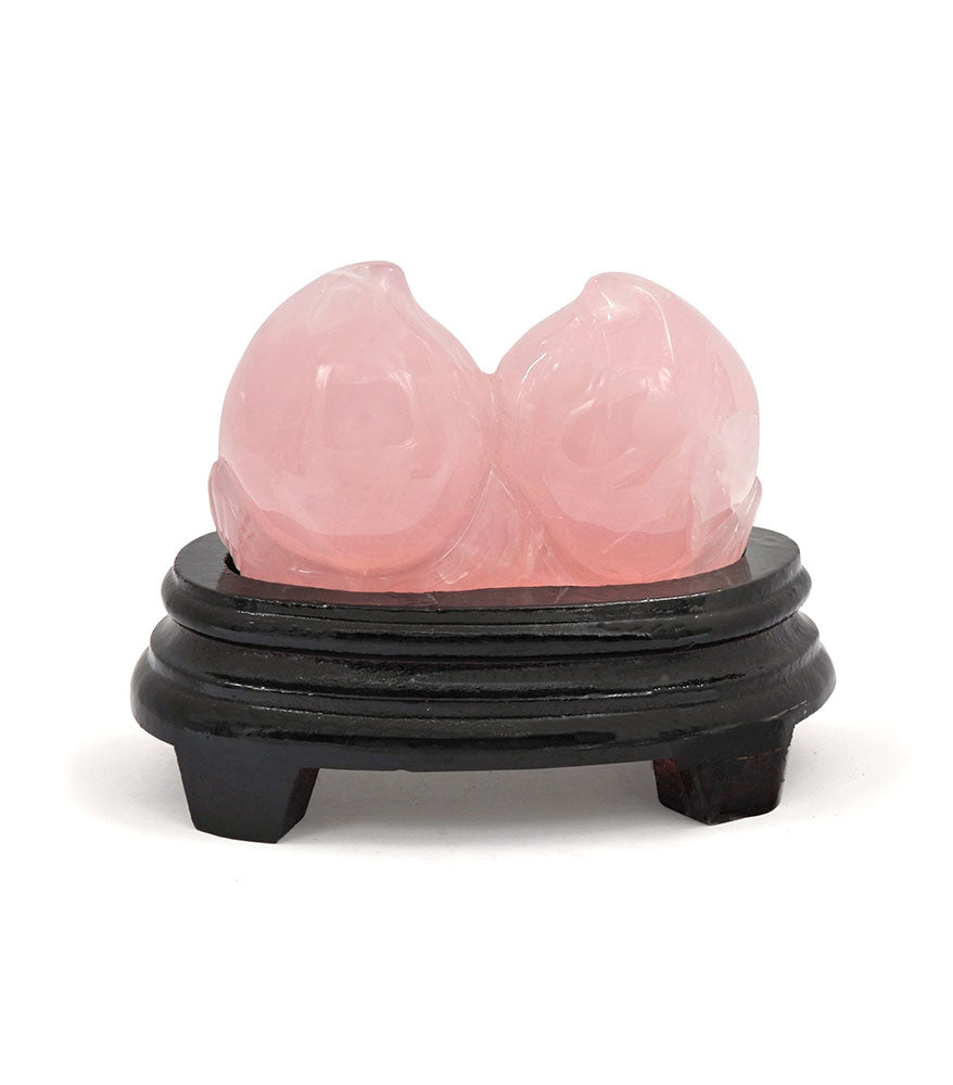 Rose Quartz Peaches With Stand – FSMegamall.com