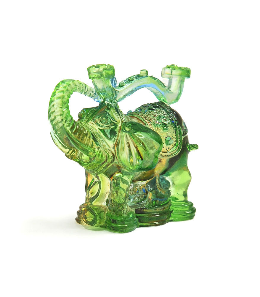 Water Obsidian Elephant with Ru Yi (Trunk Up)- Green – FSMegamall.com