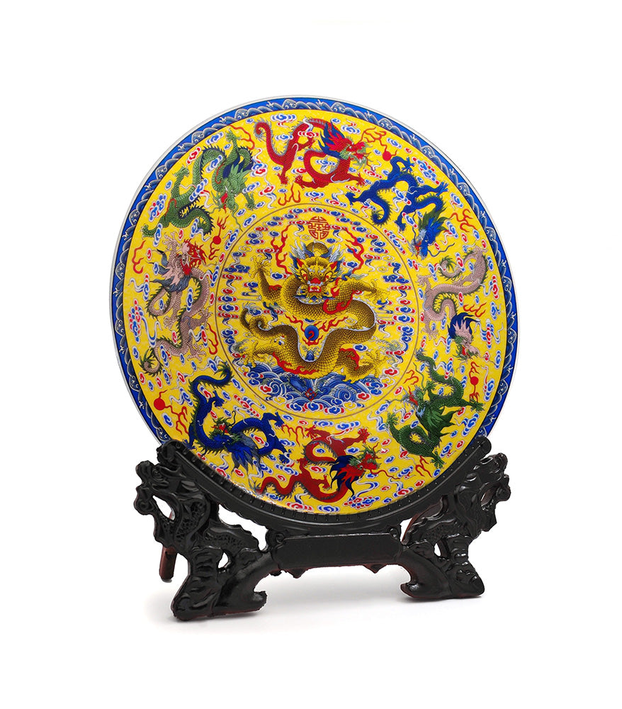 The 9 Dragons Decorative Plate – FSMegamall.com