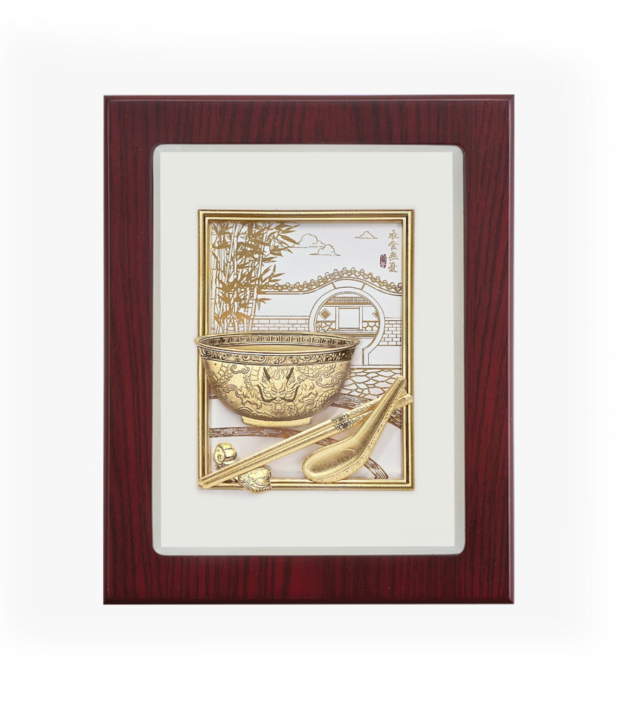 24K Gold-Plated Rice Bowl Plaque – FSMegamall.com