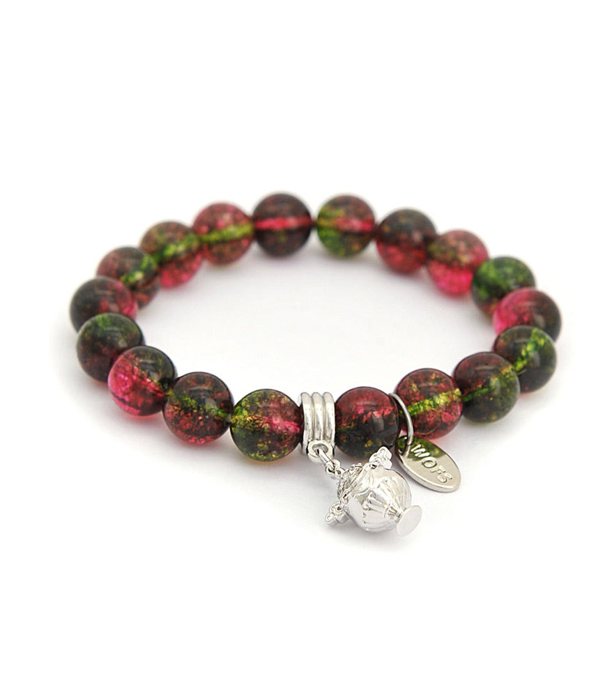 Watermelon Tourmaline with Happiness Vase Charm Bracelet – FSMegamall.com