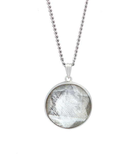 Silver Meteorite Disc Pendant with Necklace (20mm) – FSMegamall.com